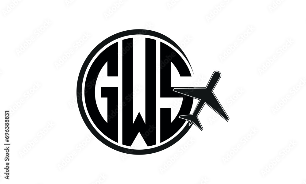 GWS three initial letter circle tour & travel agency logo design vector ...