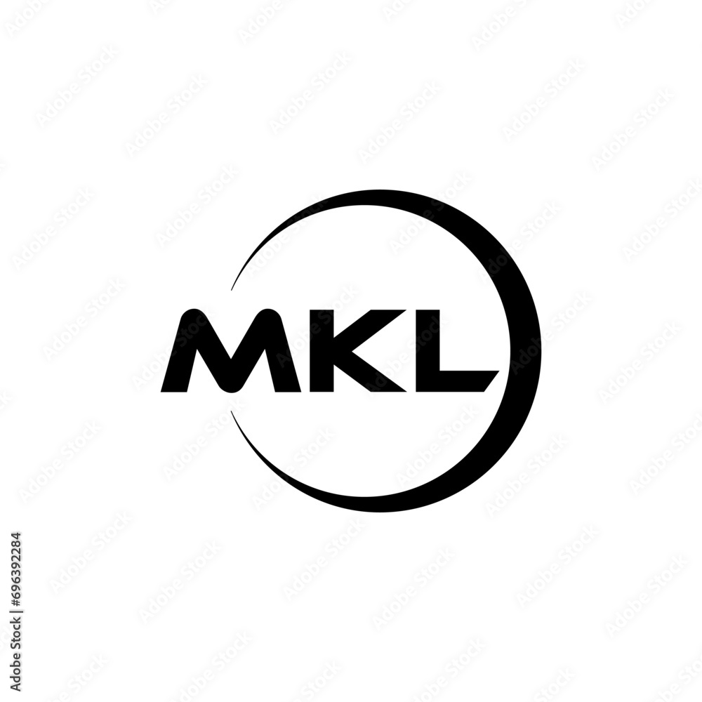 MKL letter logo design with white background in illustrator, cube logo ...