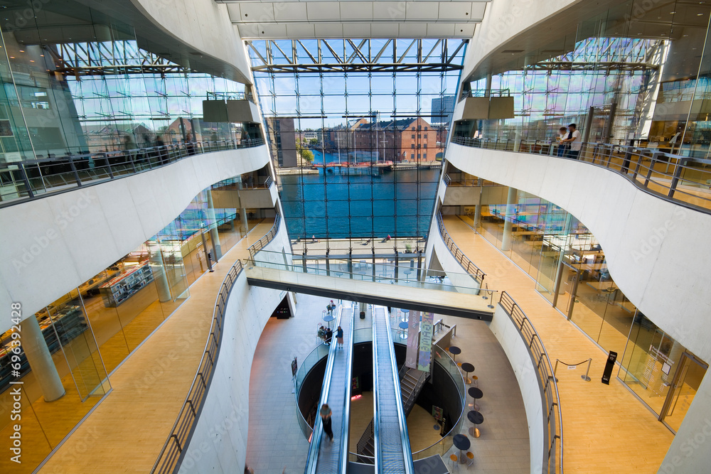 Atrium of The Black Diamond - a modern waterfront extension to the ...