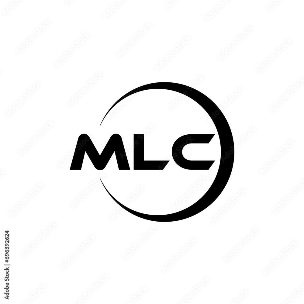 MLC letter logo design with white background in illustrator, cube logo ...