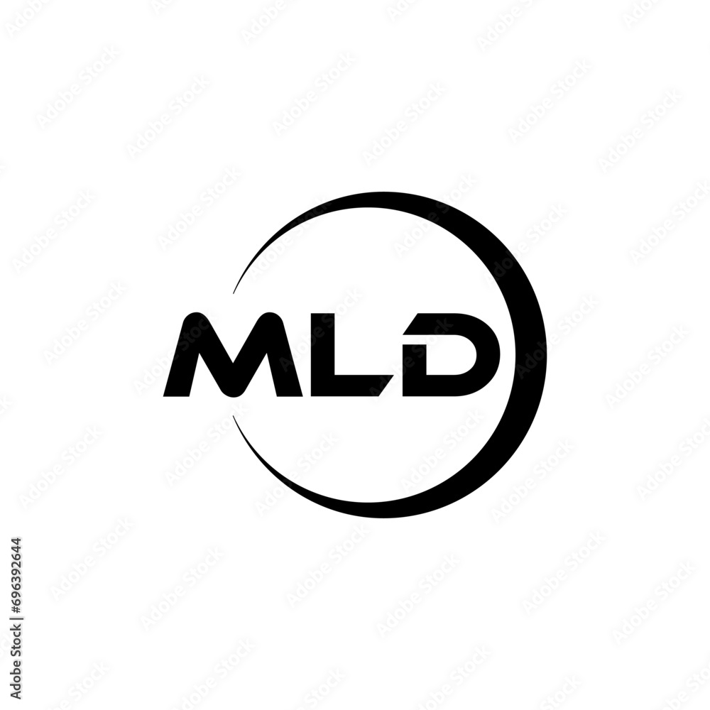 MLD letter logo design with white background in illustrator, cube logo ...