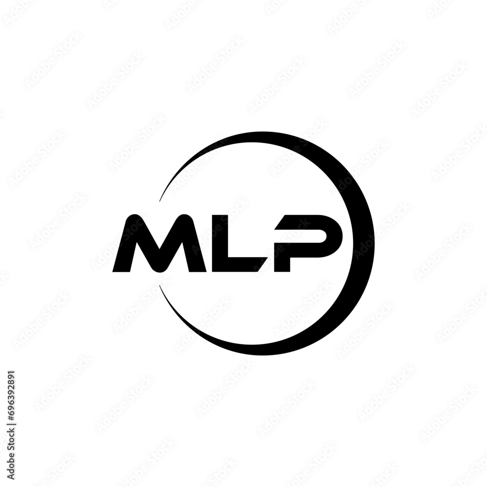 MLP letter logo design with white background in illustrator, cube logo ...