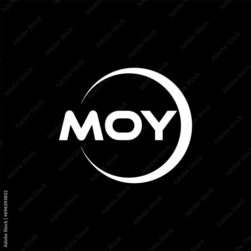 MOY letter logo design with black background in illustrator, cube logo ...
