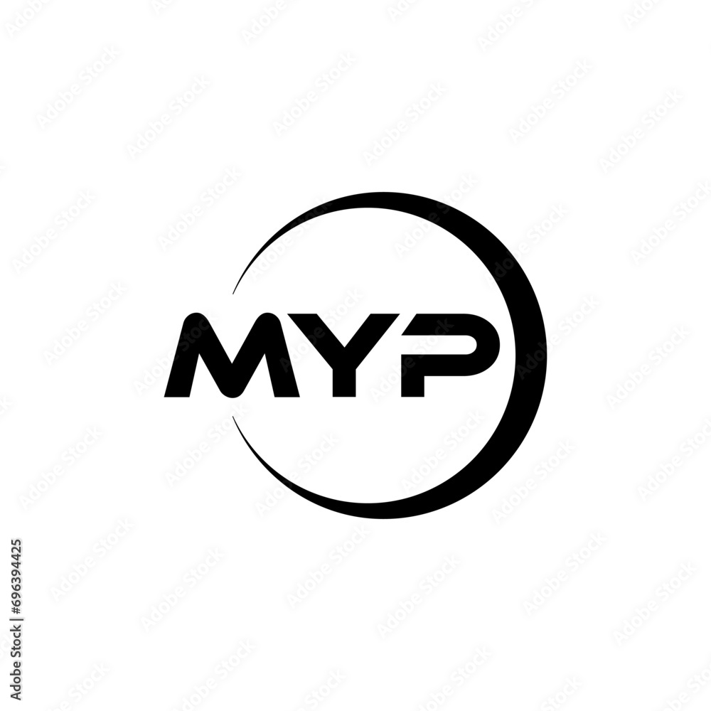 MYP letter logo design with white background in illustrator, cube logo ...