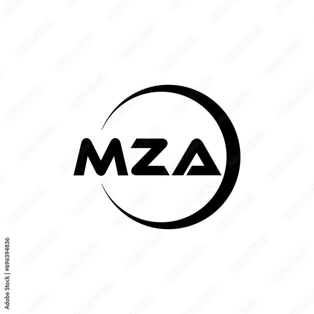 MZA letter logo design with white background in illustrator, cube logo ...