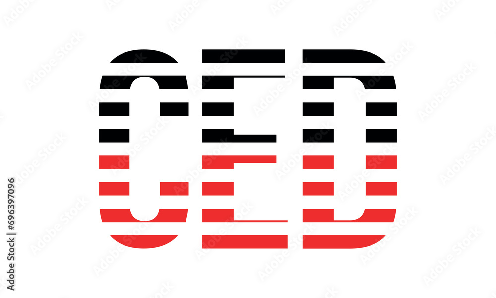 CED three initial letter iconic line negative space minimal logo design ...