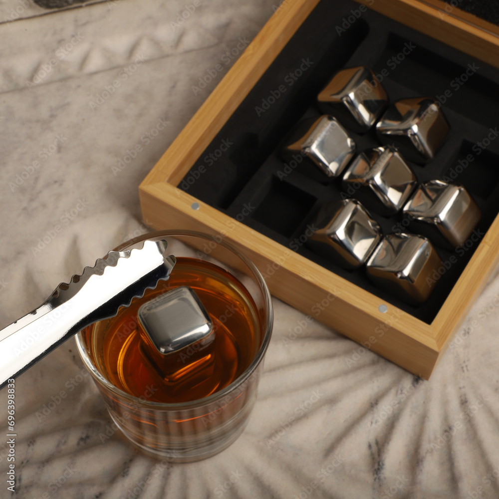 Stainless Steel Whiskey Stone Set in Bamboo Box, Whiskey Stone Set ...