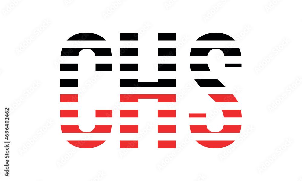 CHS three initial letter iconic line negative space minimal logo design ...