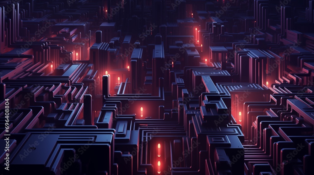 Futuristic game scene, Abstract maze Background. Games, Technology and ...