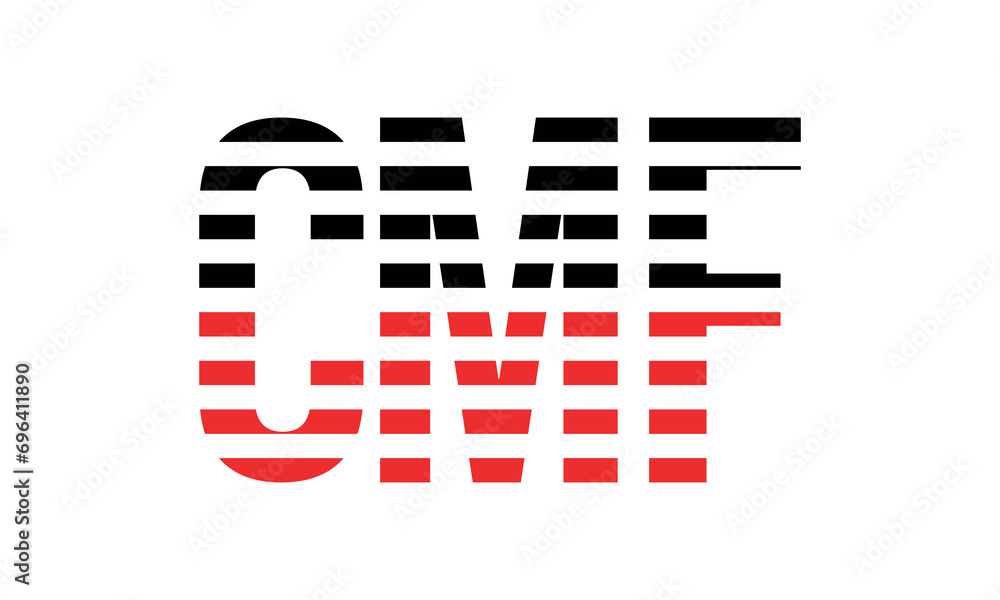 CMF three initial letter iconic line negative space minimal logo design ...