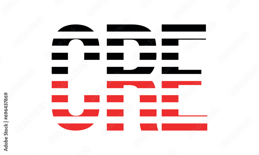 CRE three initial letter iconic line negative space minimal logo design ...