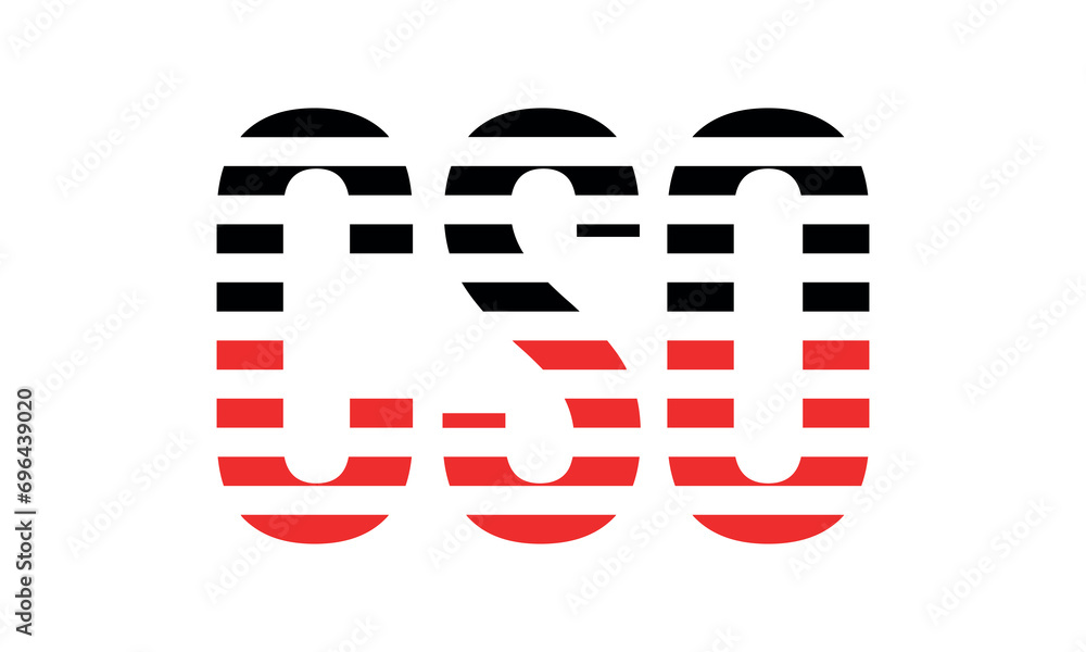 CSO three initial letter iconic line negative space minimal logo design ...