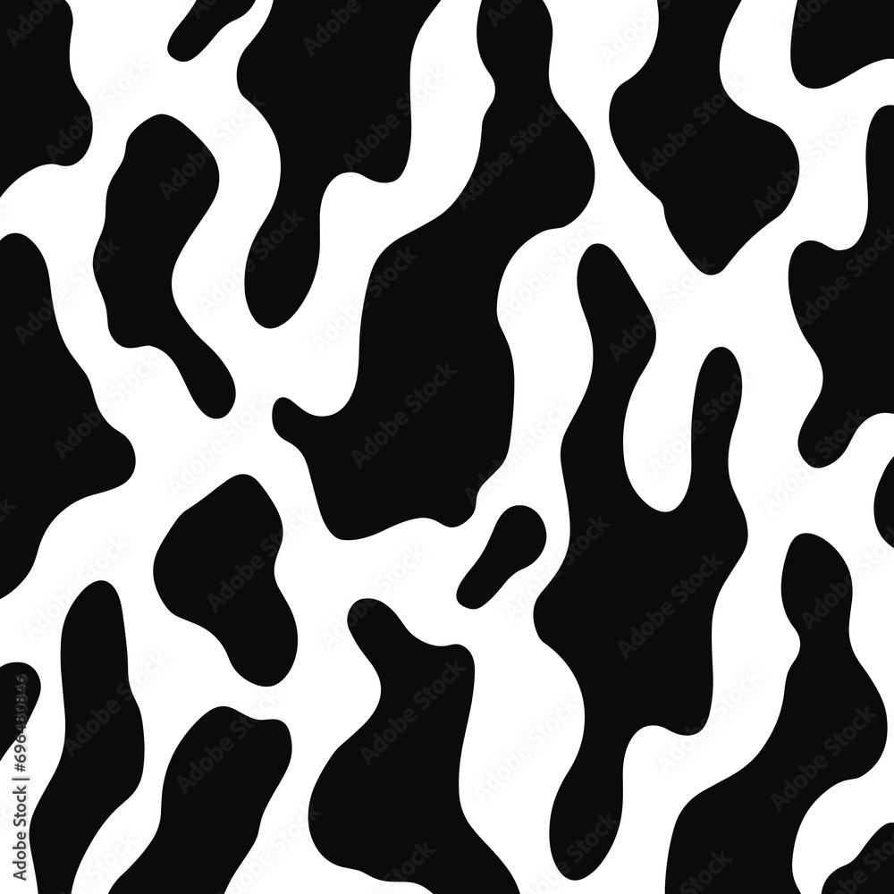 Black and white spotted cow skin texture background. To design square ...