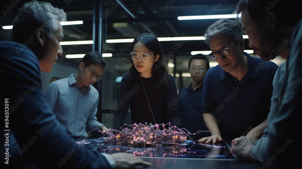 Chief Project Engineer Holds Briefing for a Team of Scientists that are ...