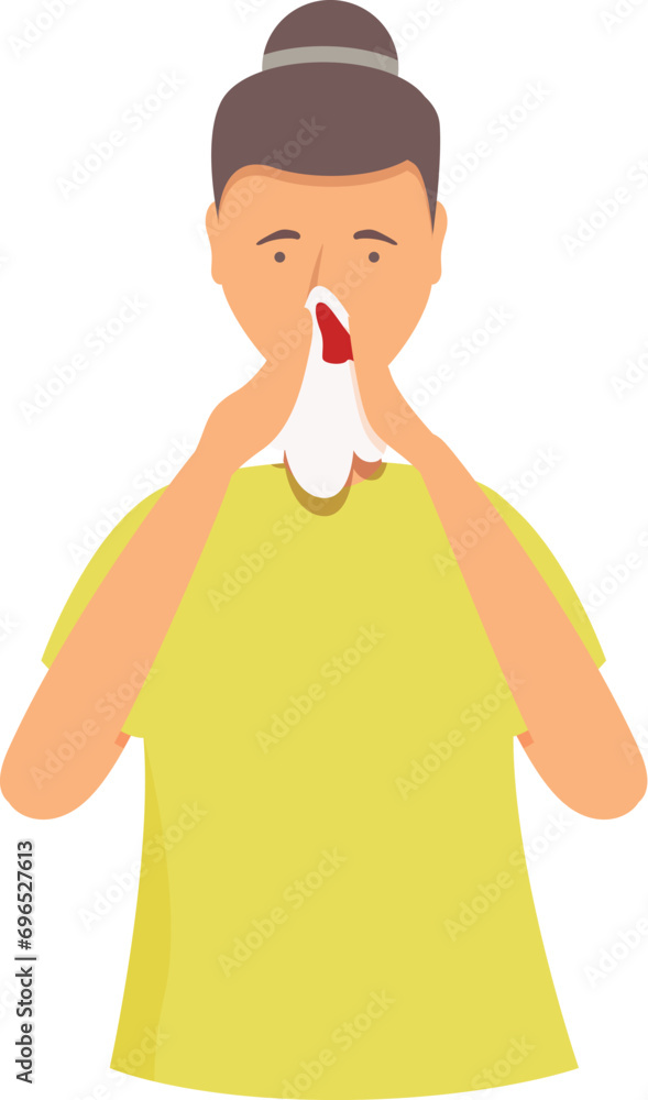 Morning nosebleed icon cartoon vector. Head patient problem. Nasal ...