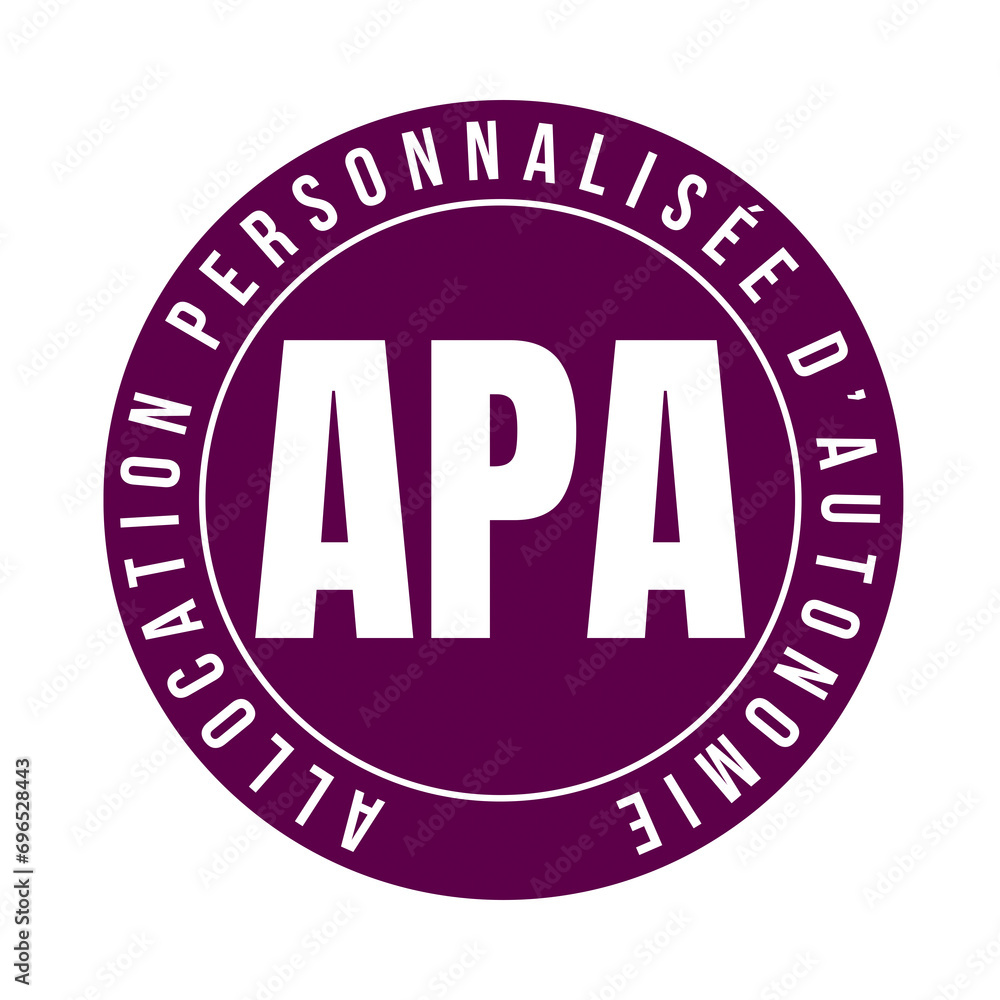 Symbole APA allocation personnalisée d'autonomie en France Stock ...