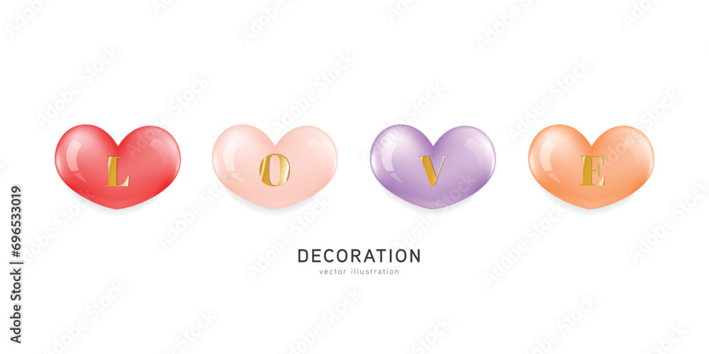 Colorful Hearts Candy frame for Valentines Day. Pastel conversation ...