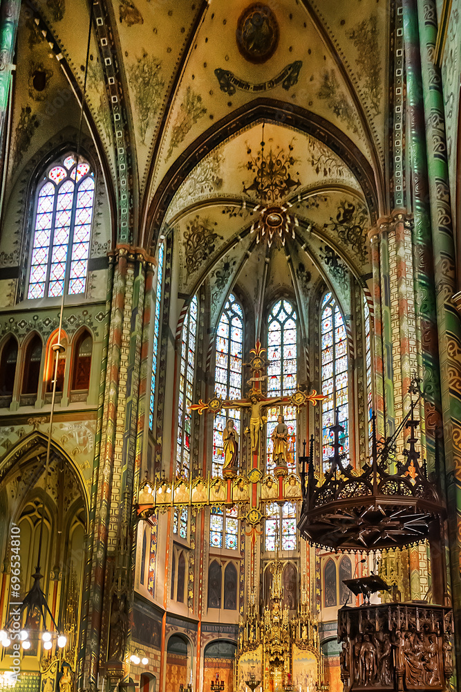 Interior of Roman Catholic Willibrord Church constructed between 1875 ...