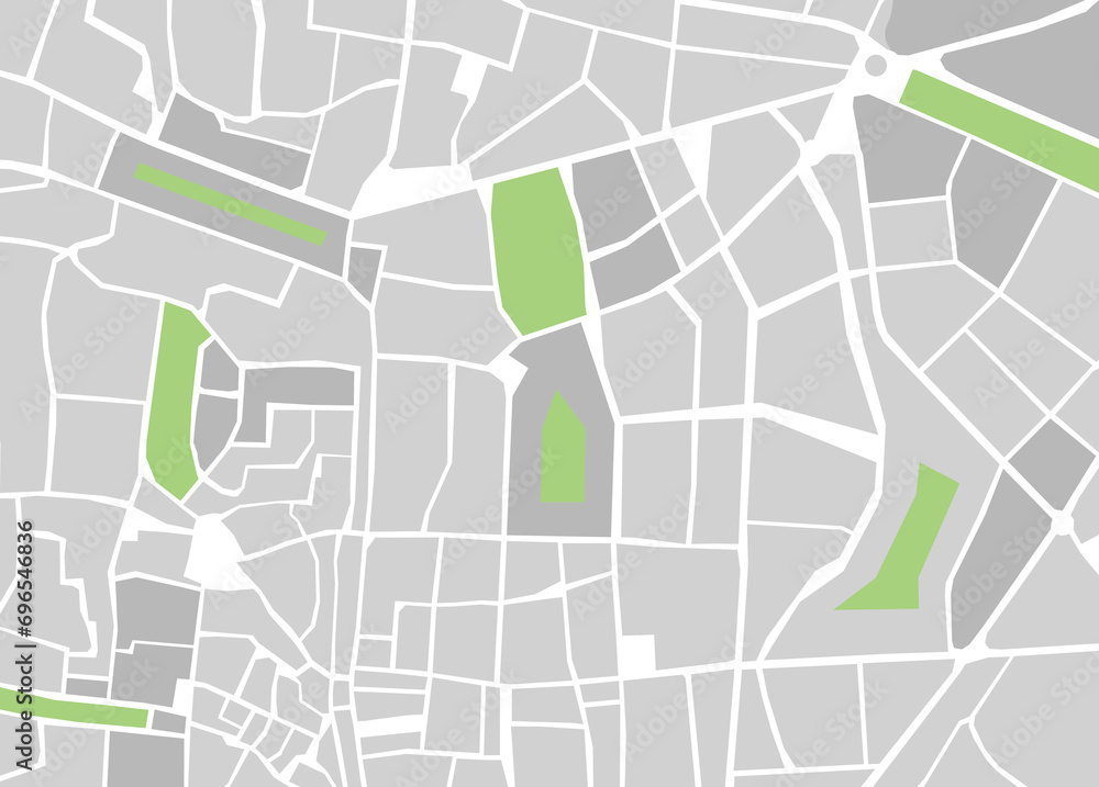 Simple plan scheme of a city map with cadastral land parcel, cadastre ...