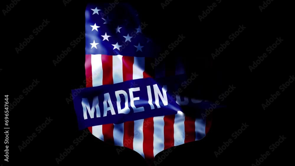 Vidéo Stock USA Flag Animation, Made In USA Flag Animation, Made In ...