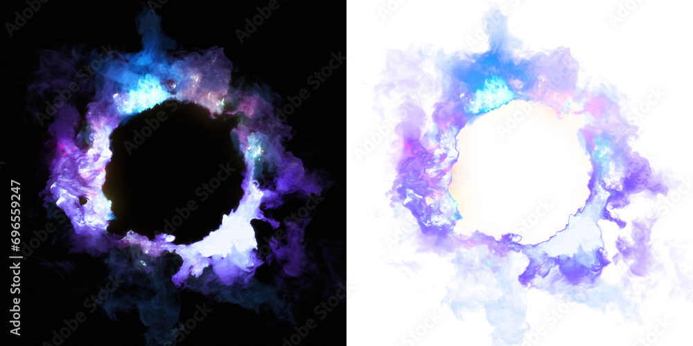 Stellar violet ring with nebulous flares, imbued with cosmic energy for ...