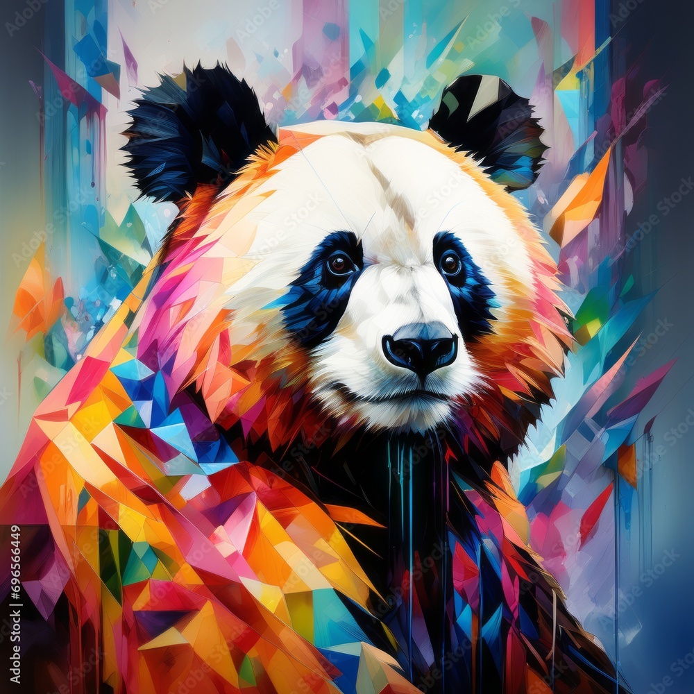 panda bright abstract illustration in Street Art style created with ...