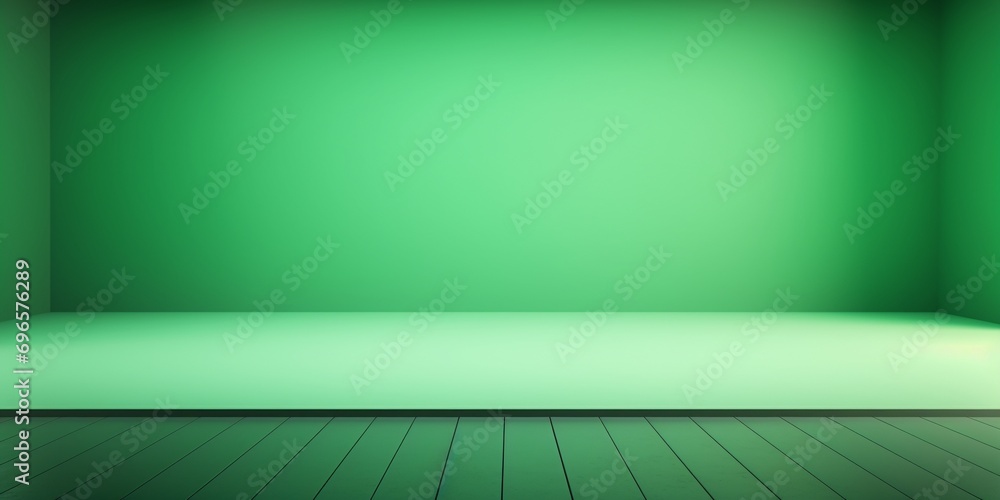 Green empty room, fresh gradient studio blank stage backdrop background ...