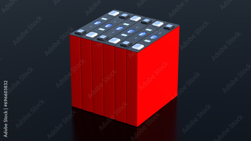 red NMC Prismatic battery modules for electric vehicles, mass ...
