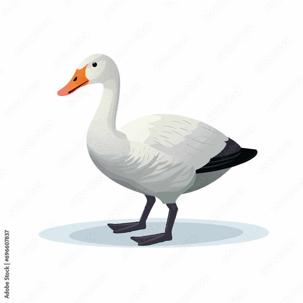 Goose in cartoon, doodle style. Isolated 2d vector illustration in logo ...