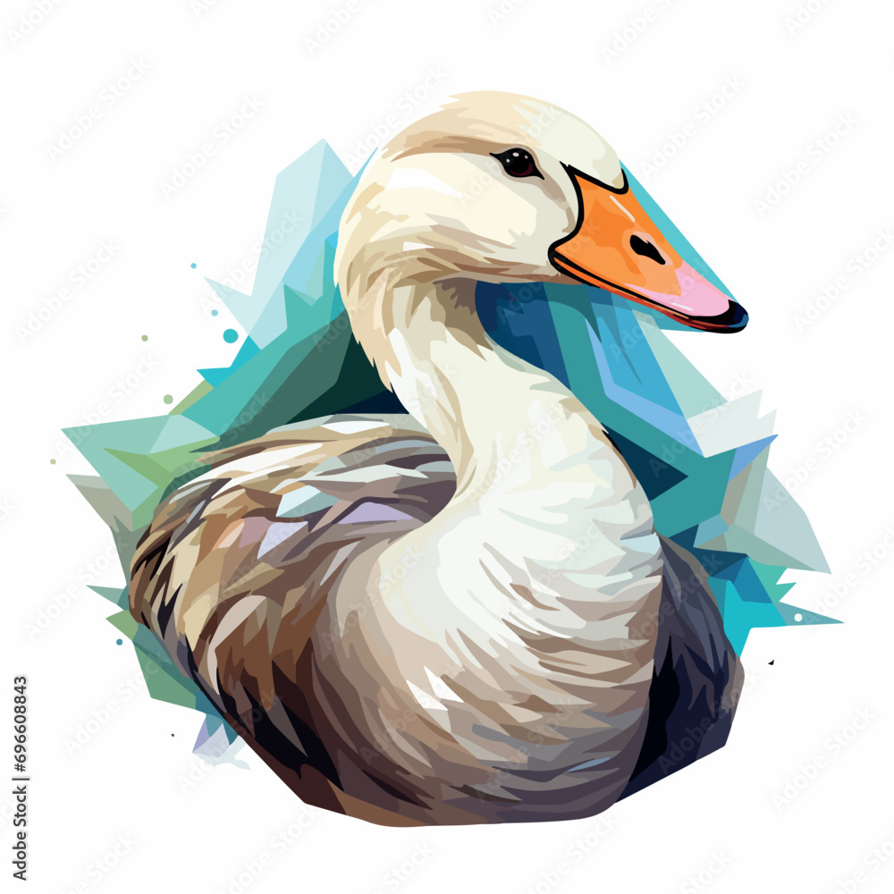 Goose in cartoon, doodle style. Isolated 2d vector illustration in logo ...