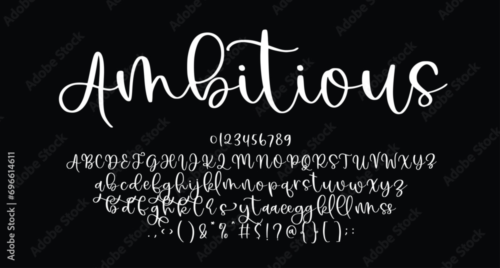 Ambitious beauty script handwritten font Best Alphabet Alphabet Brush ...