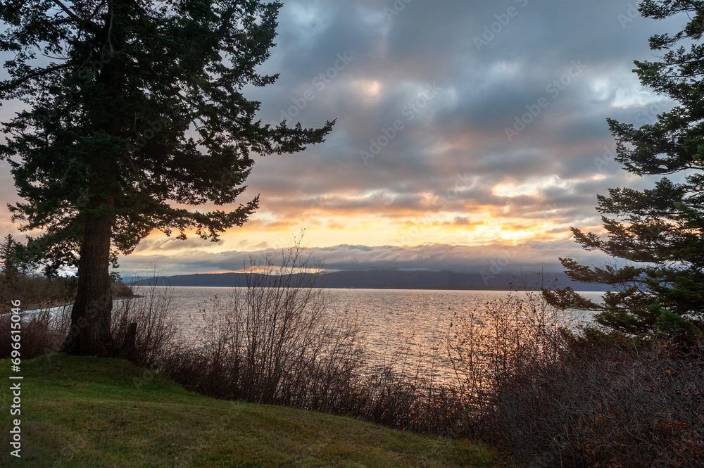View of Orcas Island from the west side of Lummi island across Rosario ...
