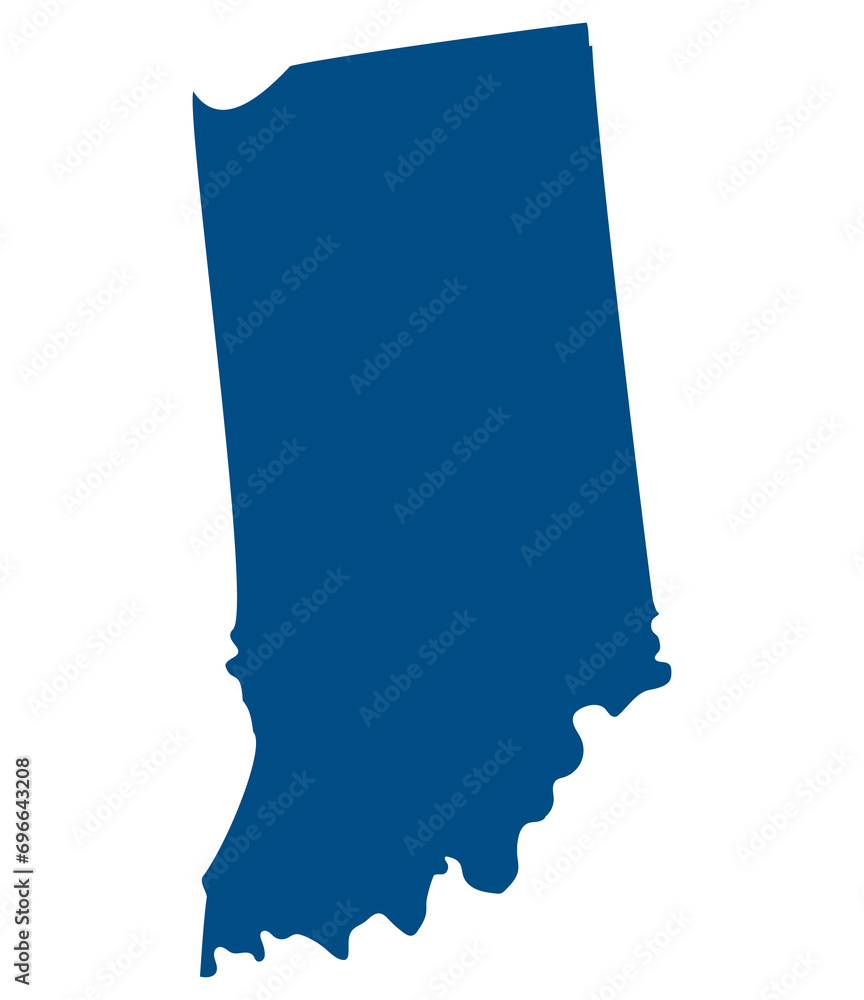 Indiana state map. Map of the U.S. state of Indiana. Stock Photo ...