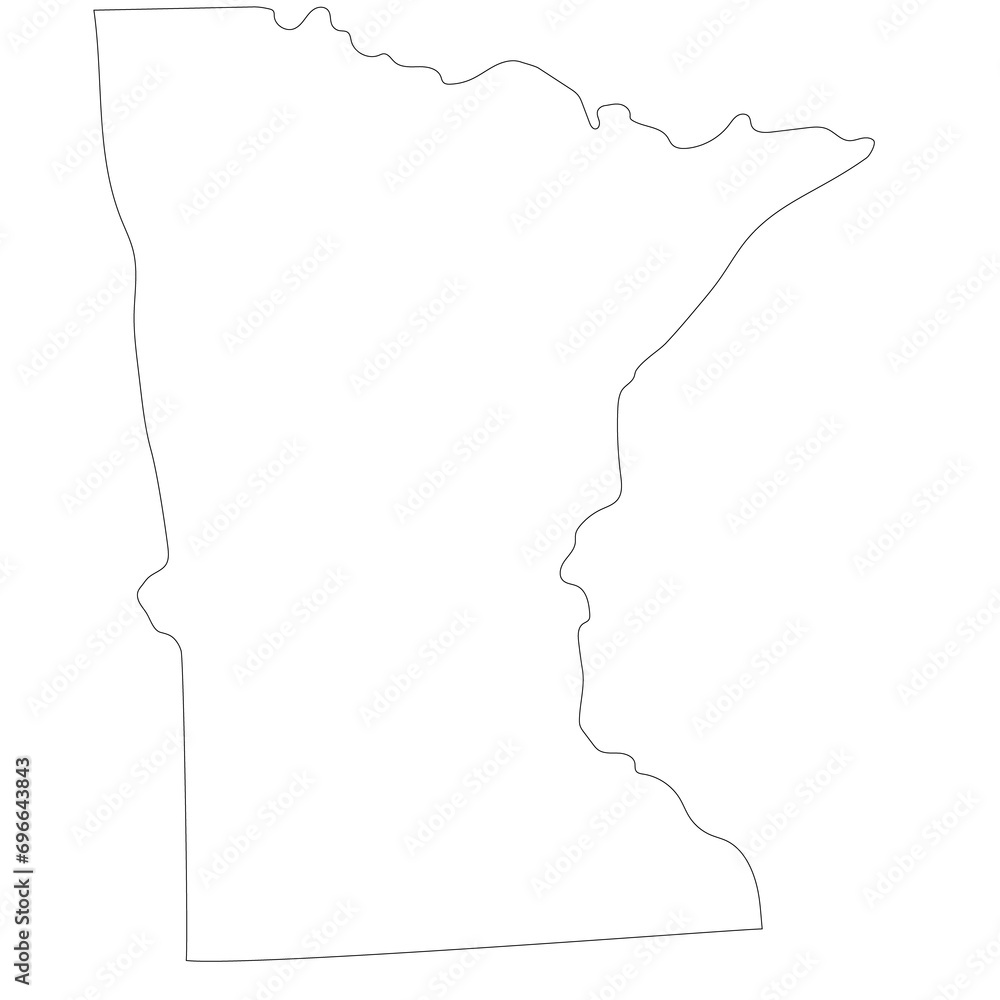 Minnesota state map. Map of the U.S. state of Minnesota. Stock Photo ...
