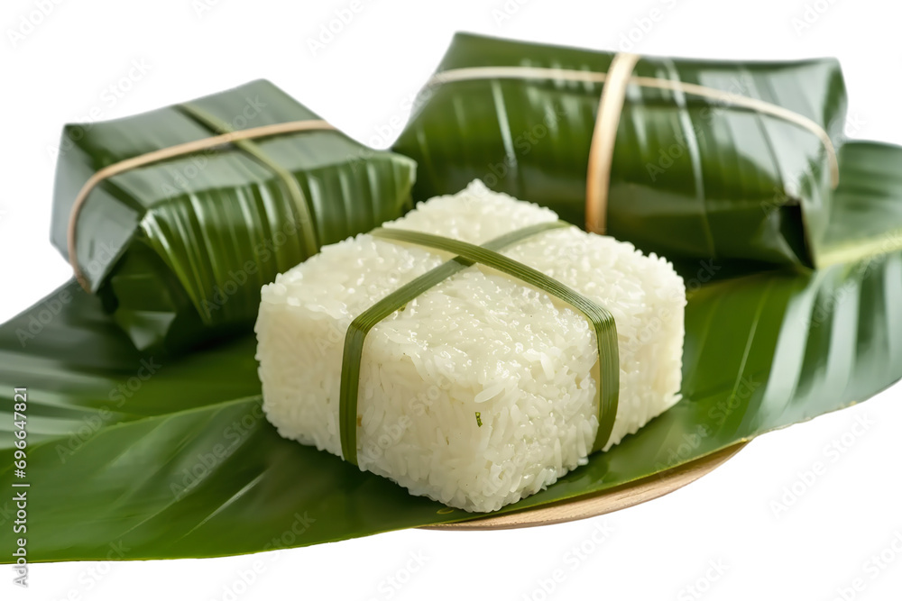 Vietnam Sticky rice cake (Banh Chung) on a white background PNG Stock ...