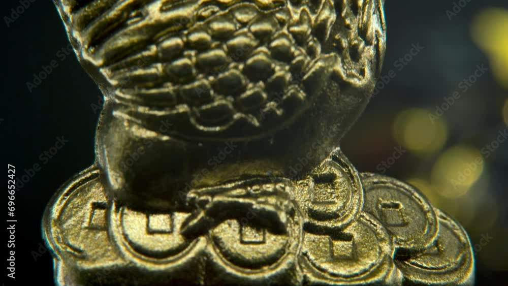 Chinese New Year traditional golden chicken zodiac statue, hanging gold ...