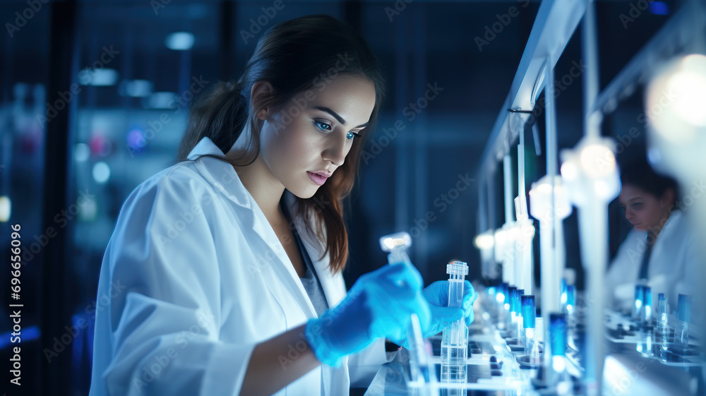 Medical Research Laboratory: Portrait of a Beautiful Female Scientist ...