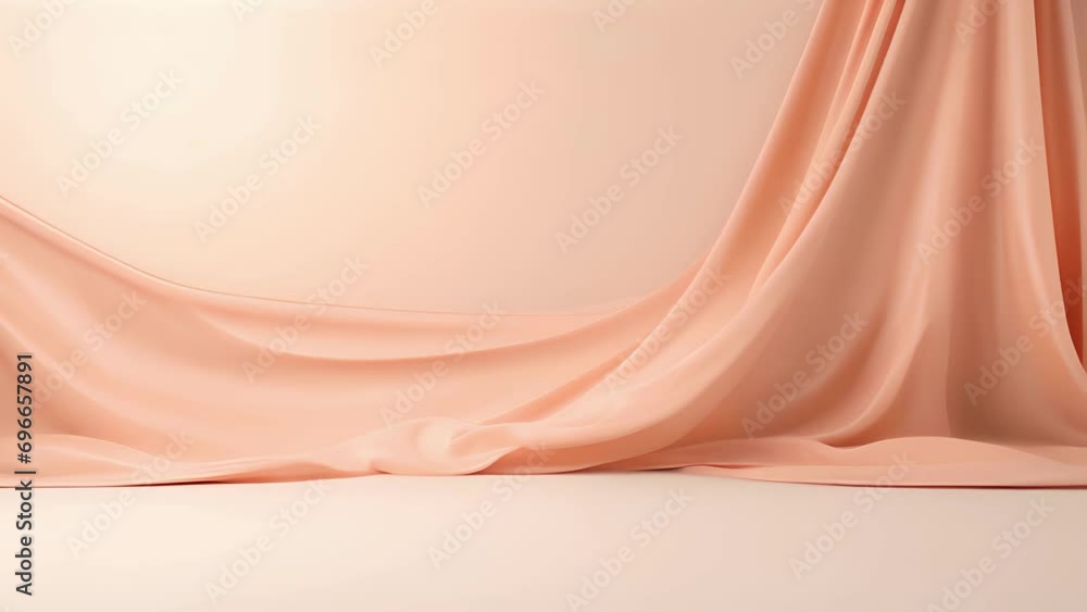 Minimalistic view of a Peach Fuzz color showcase backdrop, featuring a ...