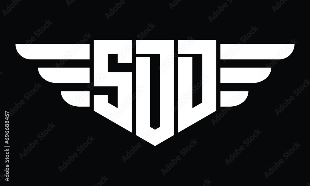 Vecteur Stock SDD three letter logo, creative wings shape logo design ...