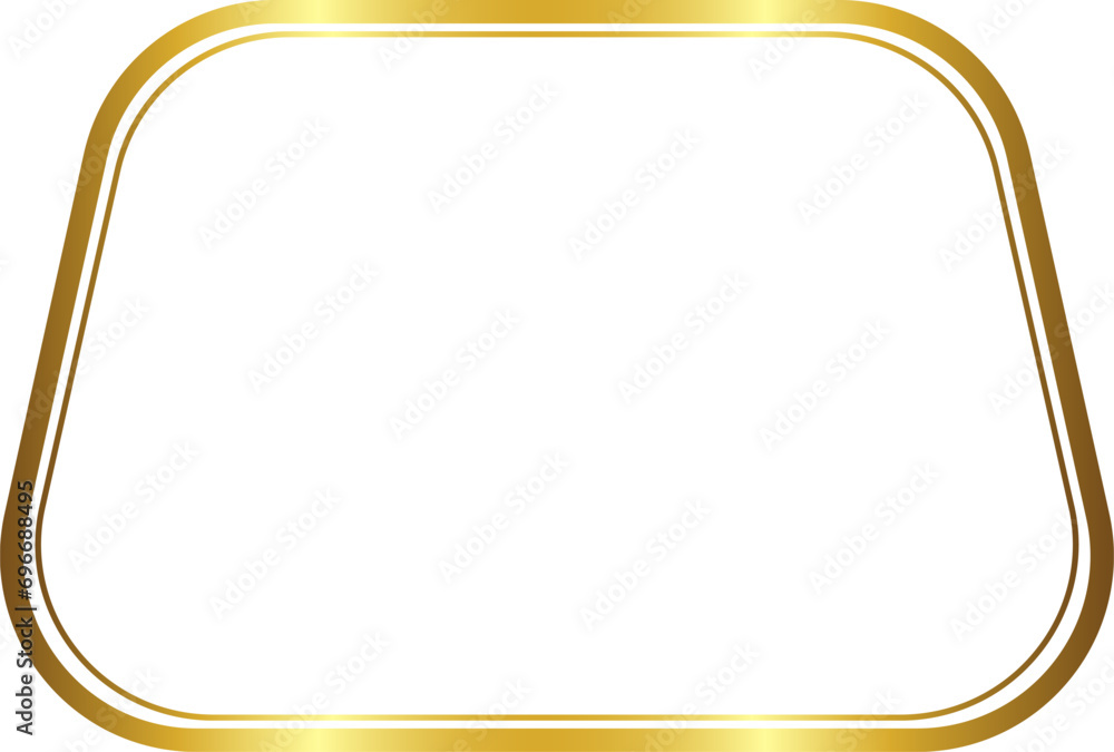 Trapezoid shape Gold picture frame luxury golden frame gold border ...