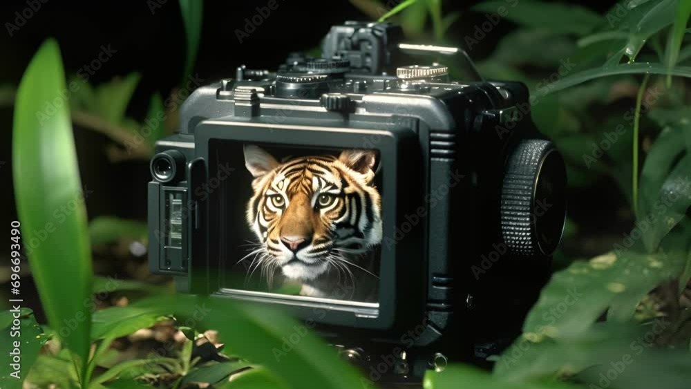 A magnified view of an AIenabled camera , capturing images of elusive ...