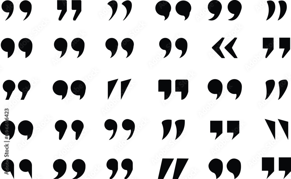 set of quote mark, quotes icon vector sign design, Quotation sign and ...