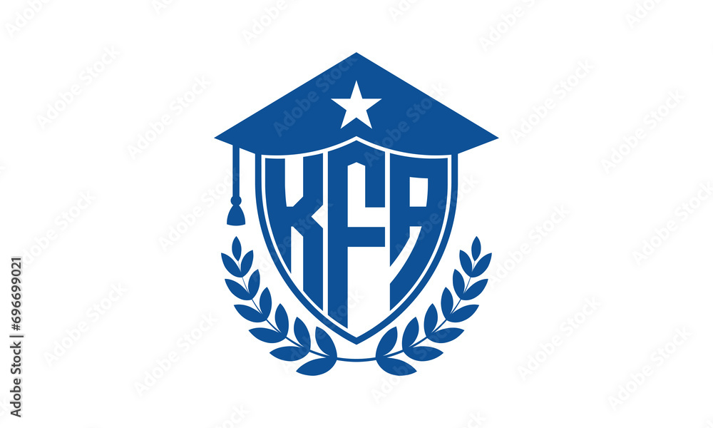 KFA three letter iconic academic logo design vector template. monogram ...