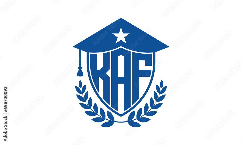 KAF three letter iconic academic logo design vector template. monogram ...