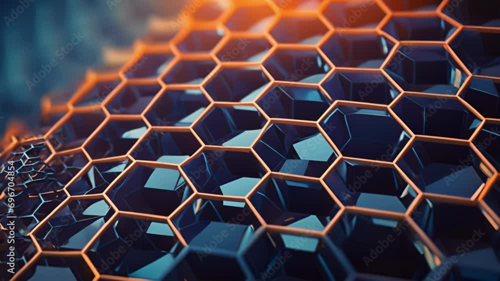 A visually striking closeup of a graphene surface, revealing an array ...