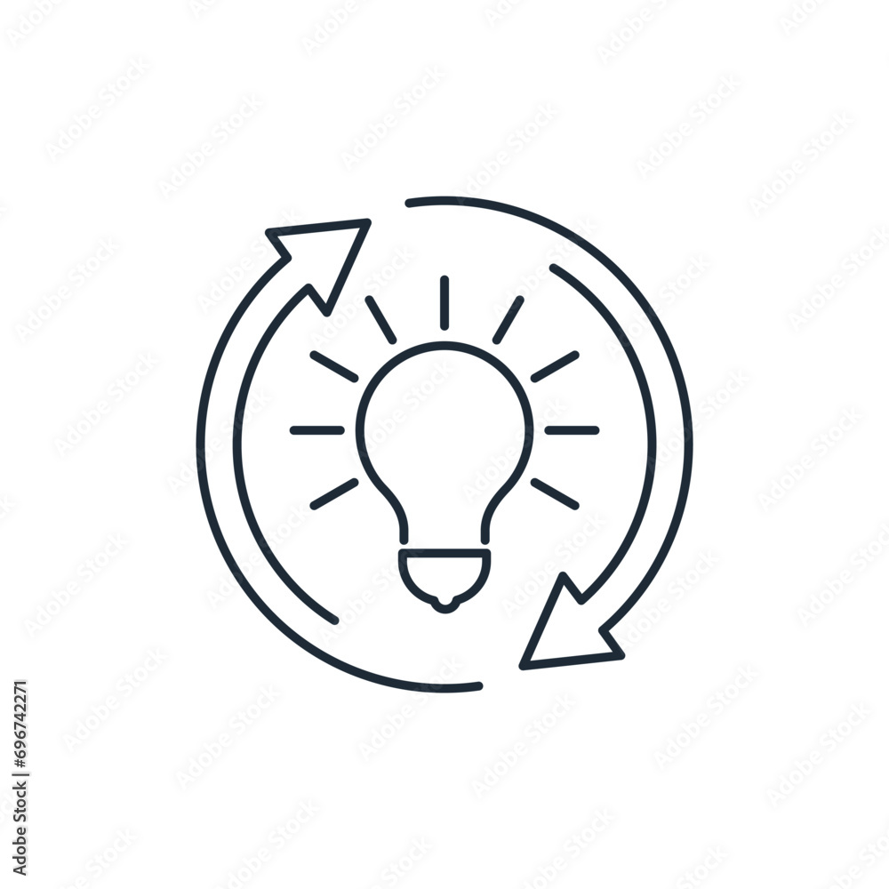 Shiny top idea and movement arrows. A new generation of thinking ...