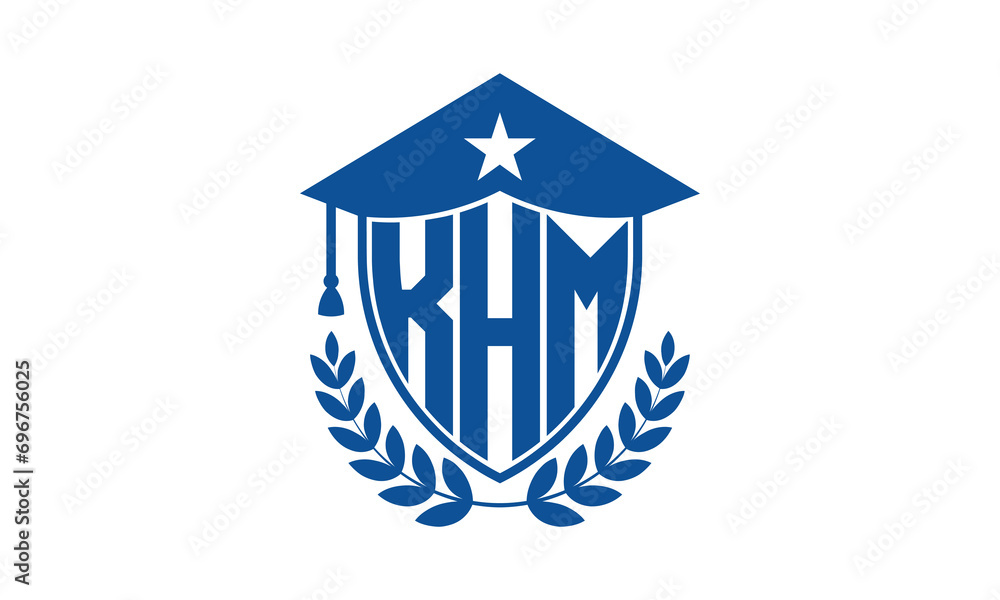 KHM three letter iconic academic logo design vector template. monogram, abstract, school ...