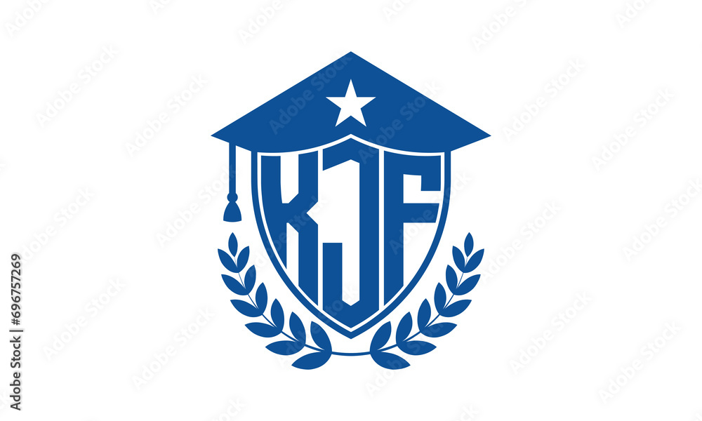 KJF three letter iconic academic logo design vector template. monogram ...
