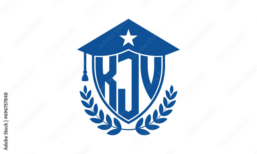KJV three letter iconic academic logo design vector template. monogram ...