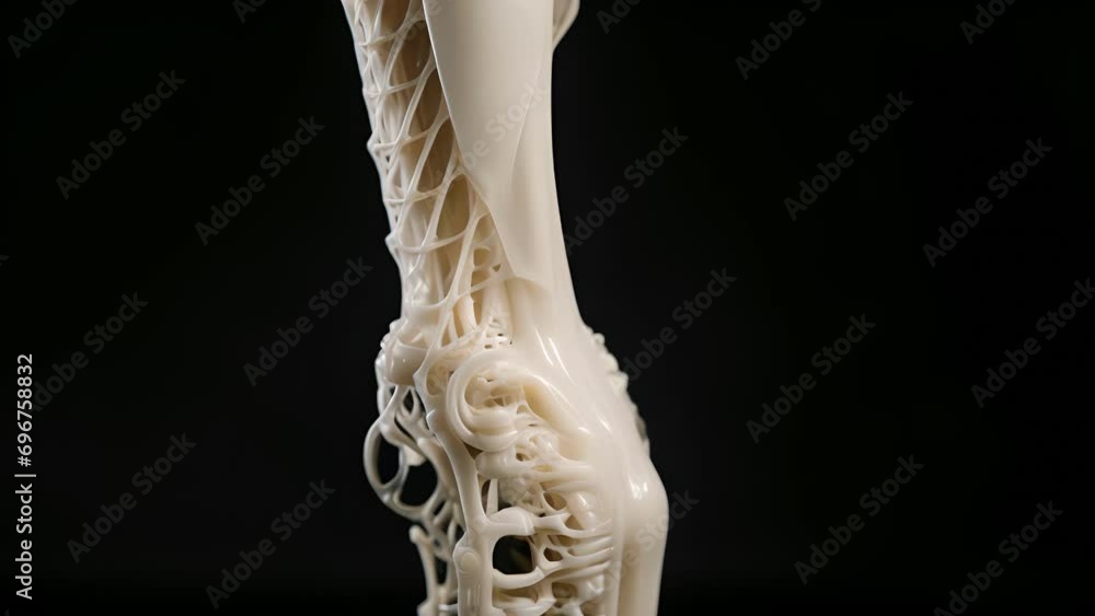 A detailed view of a 3D printed prosthetic limb, illustrating how 3D ...